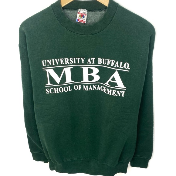 Vintage | Shirts | Vintage 9s University At Buffalo Mba Green Crewneck ...
